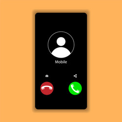 Call screen concept ui set with realistic Vector Image