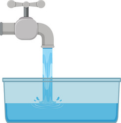 Open water tab filling flow in basin Royalty Free Vector