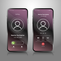 Phone call screen interface Royalty Free Vector Image