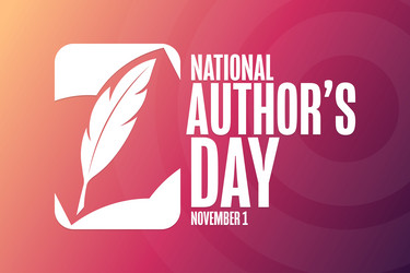 National authors day november 1 holiday concept Vector Image