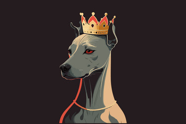 Queen dog Royalty Free Vector Image - VectorStock