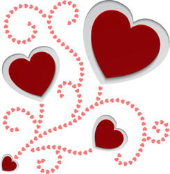 Greeting card with a red heart cut out in paper Vector Image