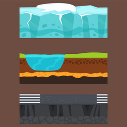 Ground cross-section underground level of land Vector Image
