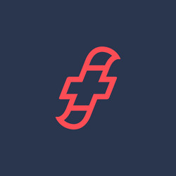 Letter f cross plus logo icon design template Vector Image