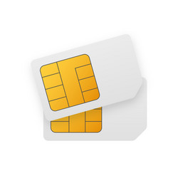Mobile cellular phone sim card chip set isolated Vector Image