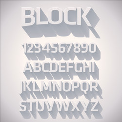 Isometric 3d font back to the 90s alphabet Vector Image