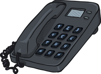 Cartoon dark grey office telephone Royalty Free Vector Image