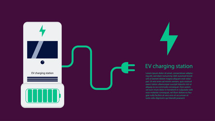 Charging station design concept electric vehicle Vector Image