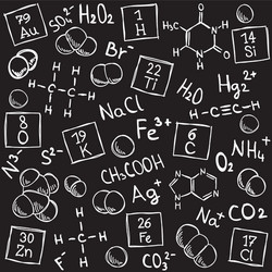 Chemistry square background with chemical Vector Image