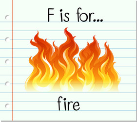 Flashcard letter f is for fire Royalty Free Vector Image
