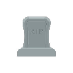 Grave pixel art set tomb 8 bit gravestone Vector Image