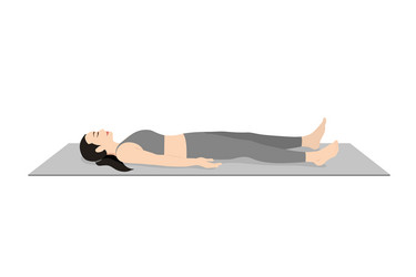 Constructive rest pose savasana variation bent Vector Image