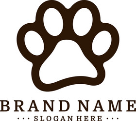 Dog foot logo design template icon Royalty Free Vector Image