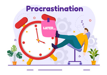 Procrastination with procrastinating lazy Vector Image