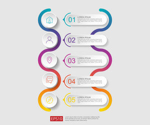 Number steps 3d info graphic 1 to 10 Royalty Free Vector