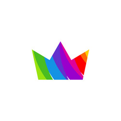 Colorful king logo template design emblem Vector Image