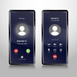 Iphone call screen interface incoming slide Vector Image