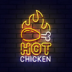 Fast food menu neon banner design Royalty Free Vector Image