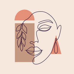 Minimal woman face Royalty Free Vector Image - VectorStock