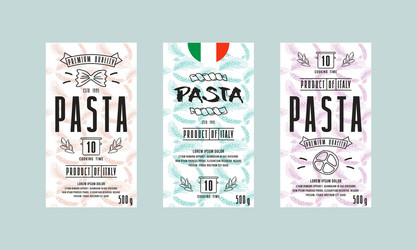 Set of templates label for pasta Royalty Free Vector Image