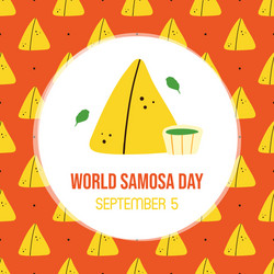World samosa day greeting card Royalty Free Vector Image