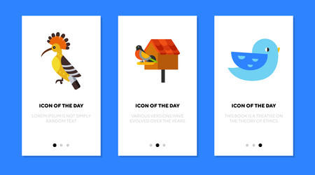 Colorful bird flat icon set Royalty Free Vector Image