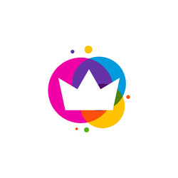 Colorful king logo template design emblem Vector Image