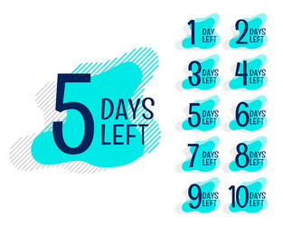 Nine days left icon 9 to go Royalty Free Vector Image