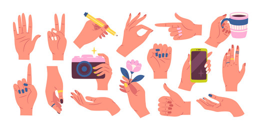 Set of human hands Royalty Free Vector Image - VectorStock