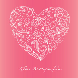 Heart shape fill with petal - outline Royalty Free Vector