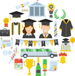 Students celebrating graduation Royalty Free Vector Image