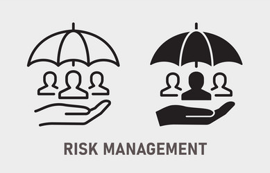 Risk management black icon sign Royalty Free Vector Image