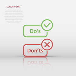 Dos and donts sign icon in transparent style like Vector Image