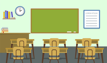 Classroom lesson background flat style Royalty Free Vector