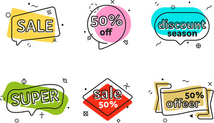 Flat speech bubble shaped banners price tags Vector Image