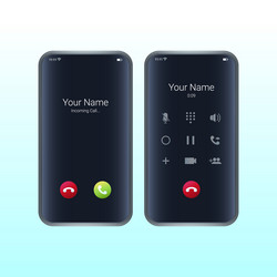Phone call screen interface Royalty Free Vector Image