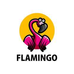 Flamingo flat logo icon Royalty Free Vector Image