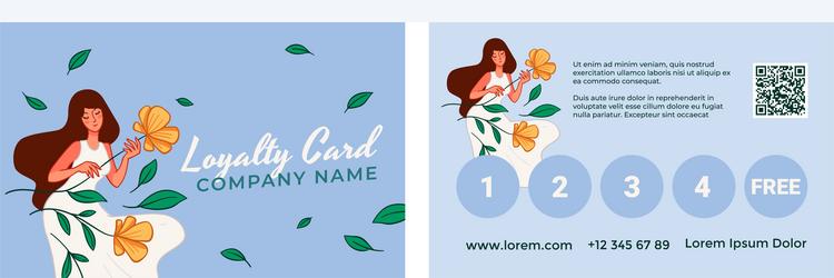 Loyalty card for clients of flower shop Royalty Free Vector