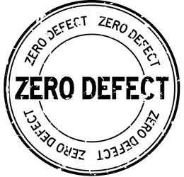 Grunge green zero defect word round rubber seal Vector Image