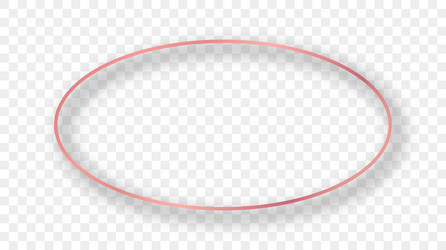 Rose gold glowing oval shape frame with shadow Vector Image