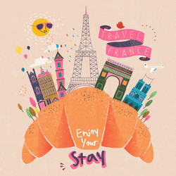 France travel poster Royalty Free Vector Image