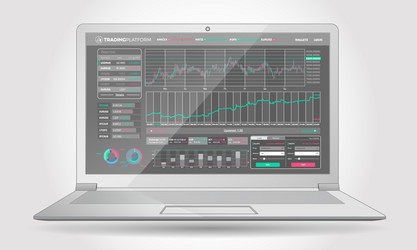 Trading platform interface with infographic Vector Image