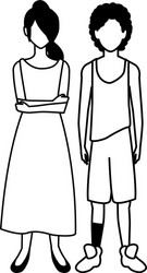 Couple people faceless with different poses Vector Image