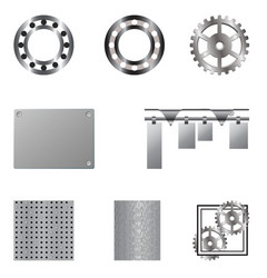 Decorative forged metal elements set black Vector Image