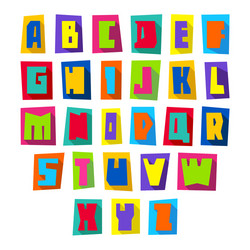 Funny alphabet letters with various designs Vector Image