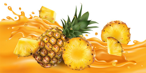 Fresh pineapple juice banner Royalty Free Vector Image