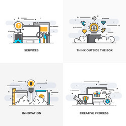 Flat line design concepts Royalty Free Vector Image