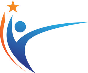 Fun people healthy life logo template icon Vector Image