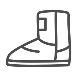 Fuzzy winter boot line icon winter clothes Vector Image