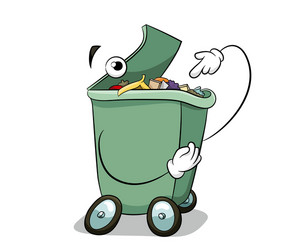Angry cartoon trash can Royalty Free Vector Image